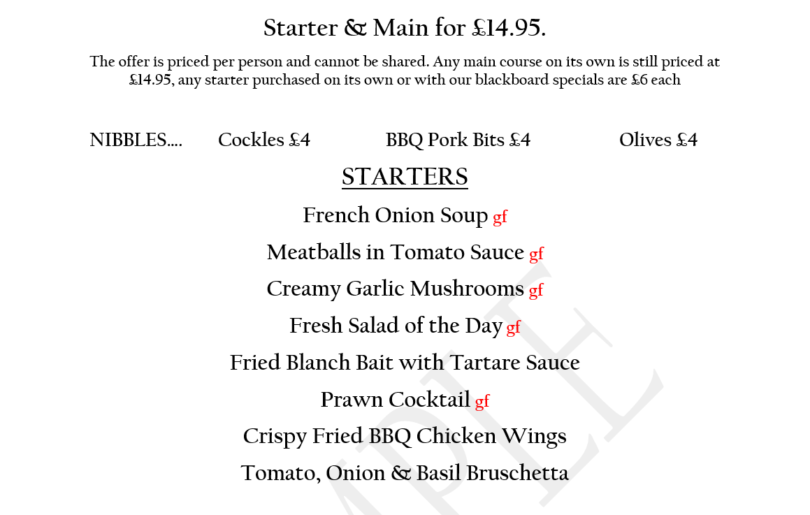 Menu – Chef G's Penarth